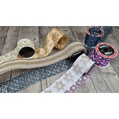 Ruban décoratif, organza, festif coloris Or transparent avec bords ...